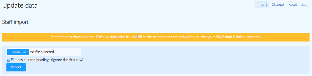 Epraise: Importing data