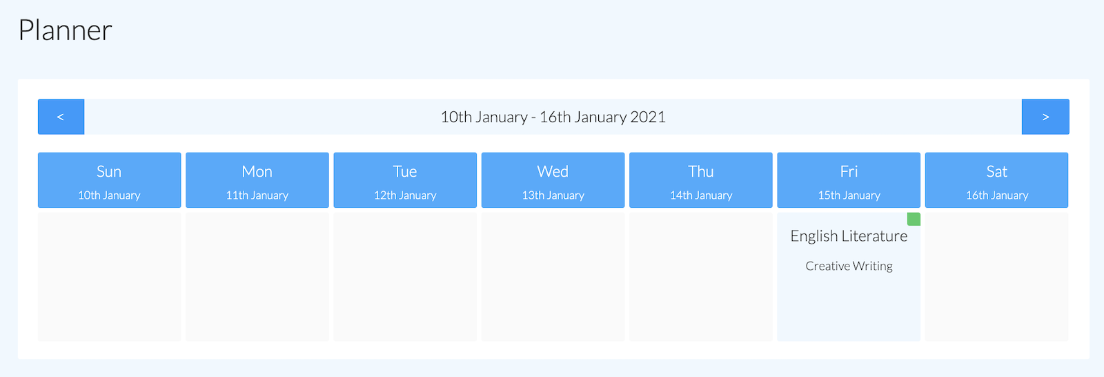 ePraise Students: Planner