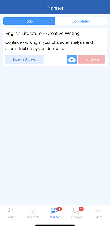 ePraise Students: Planner