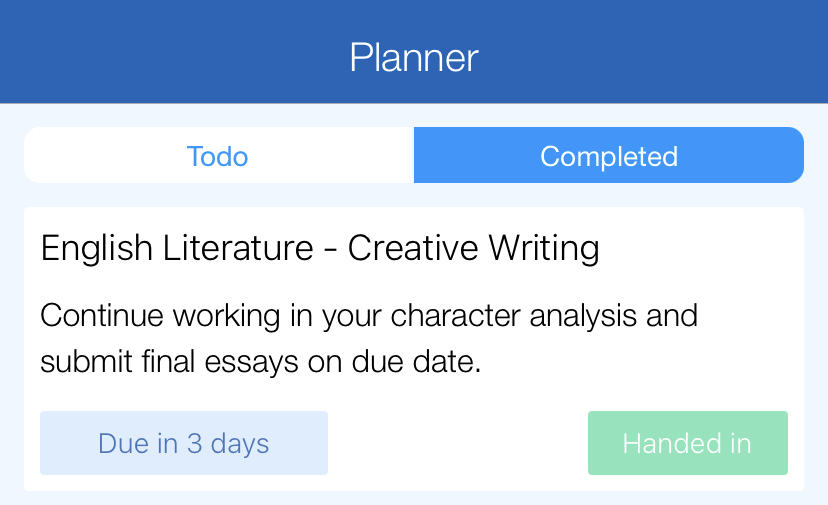 ePraise Students: Planner