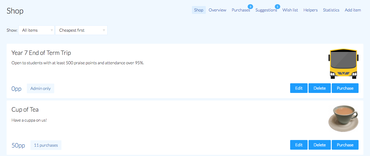 ePraise Shop: Administrators Guide