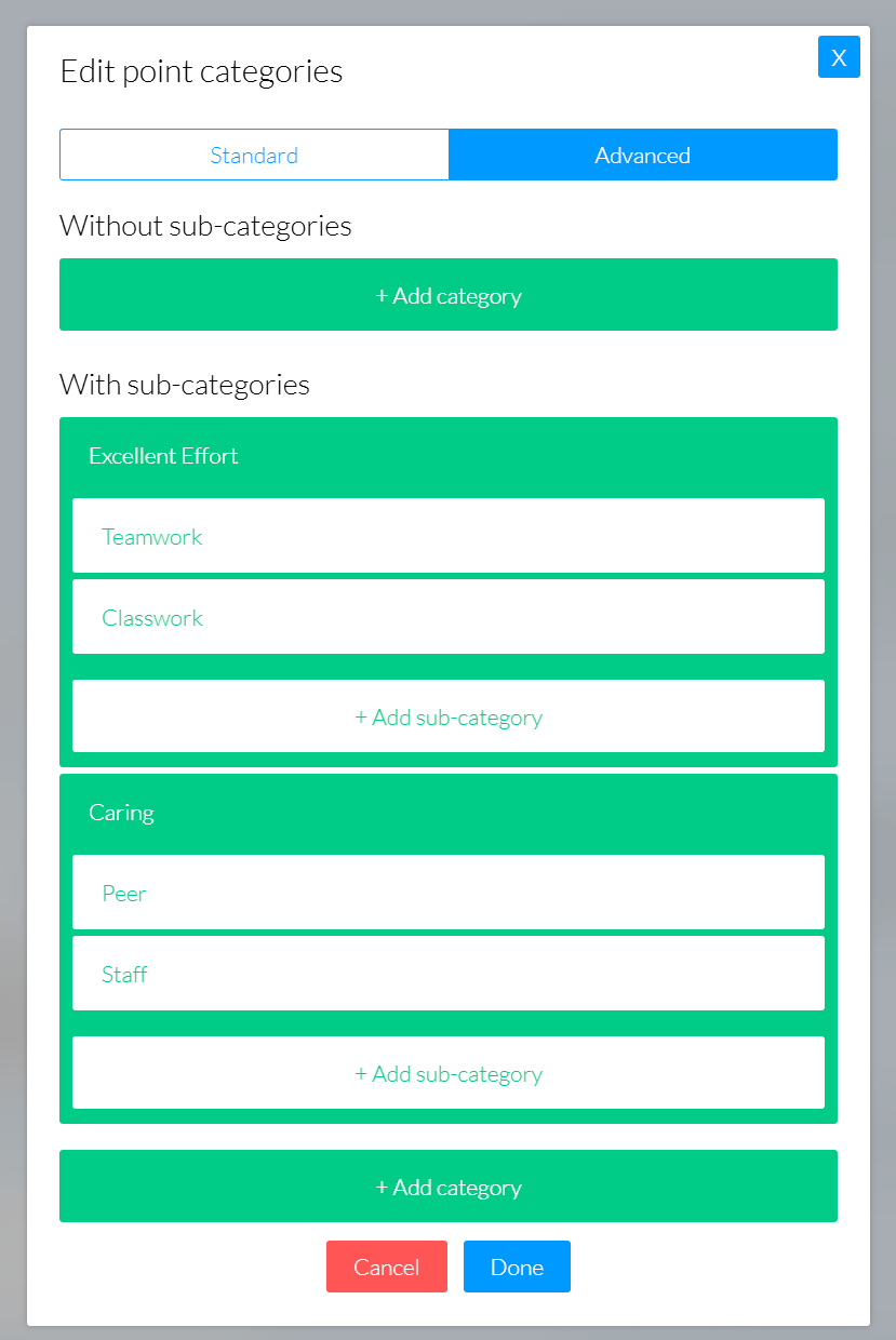 Epraise Site Settings: Points