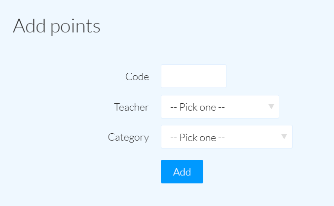 ePraise Students: Points Codes