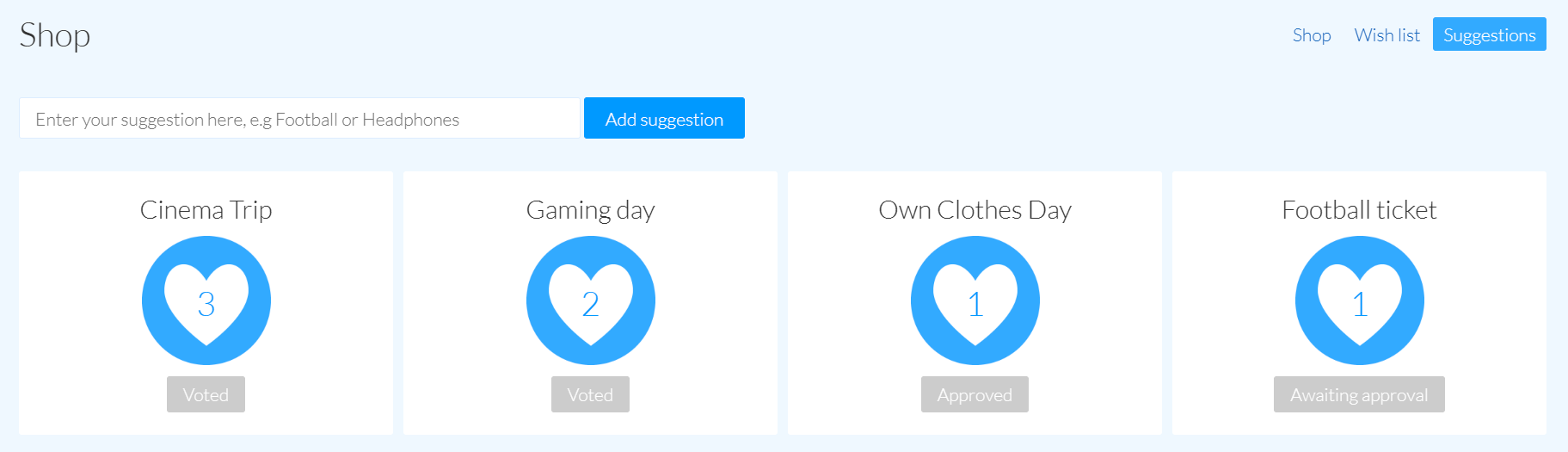 ePraise Students: Rewards
