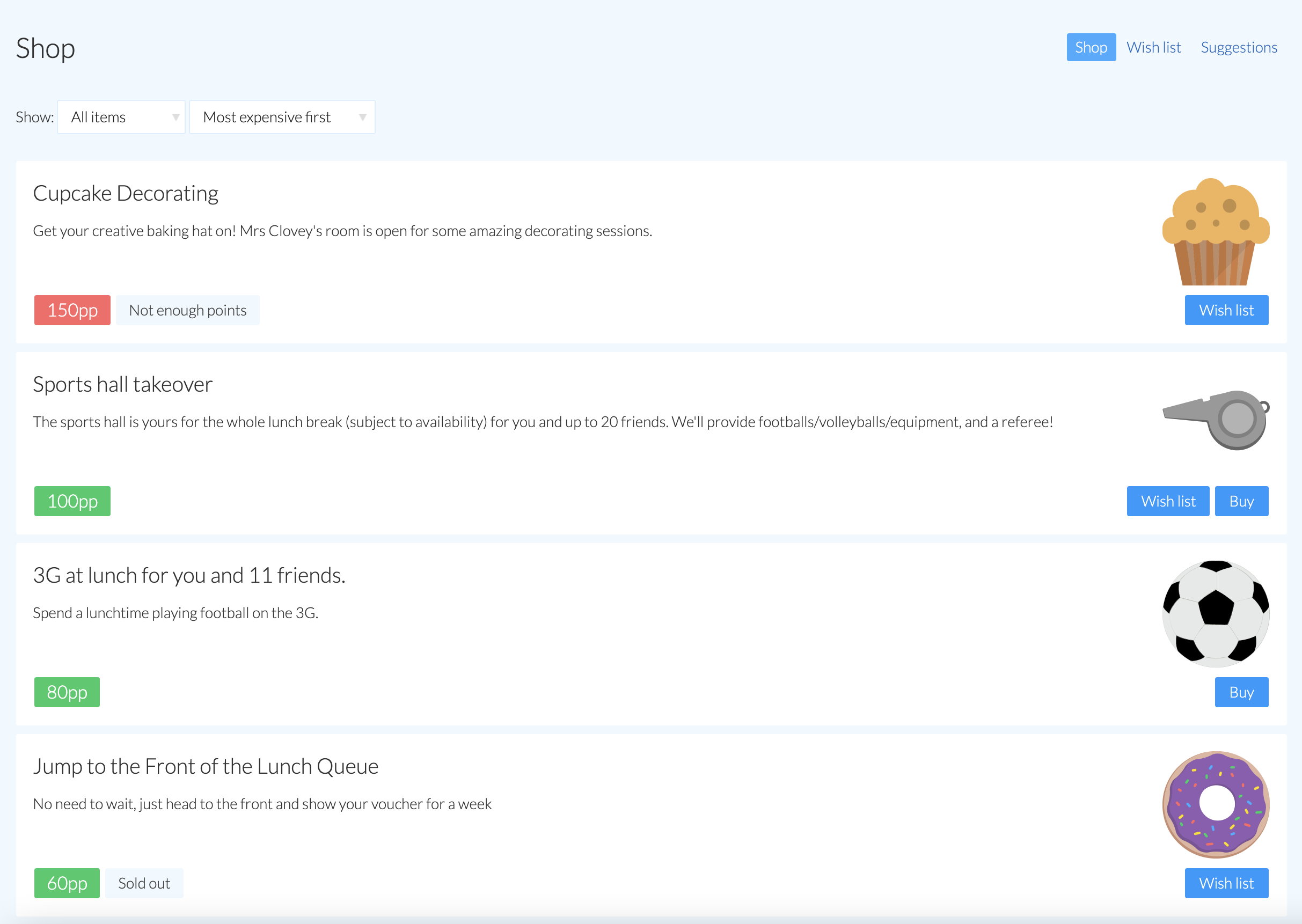 ePraise Students: Rewards