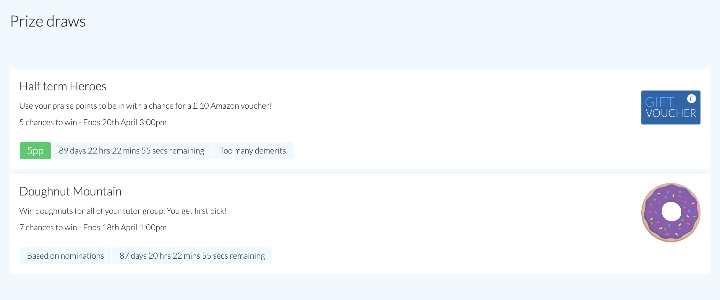 ePraise Students: Rewards