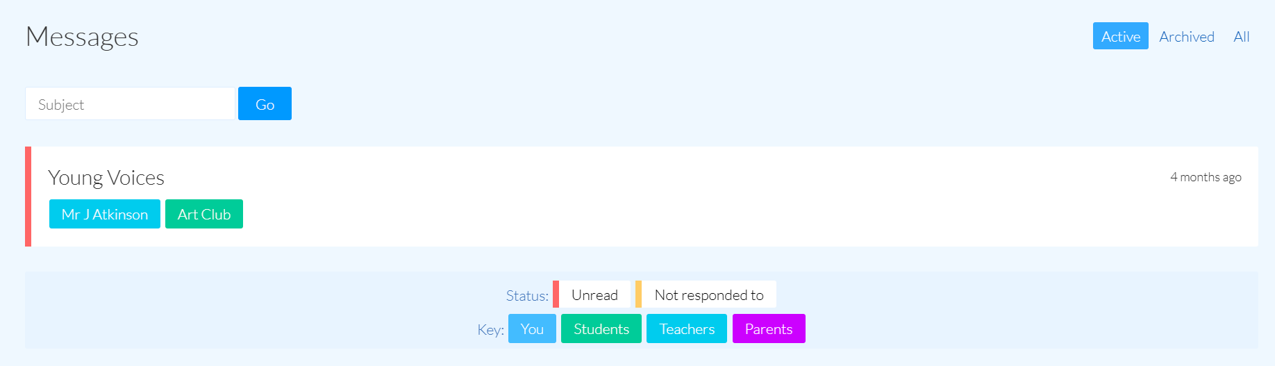 ePraise Students: Messenger