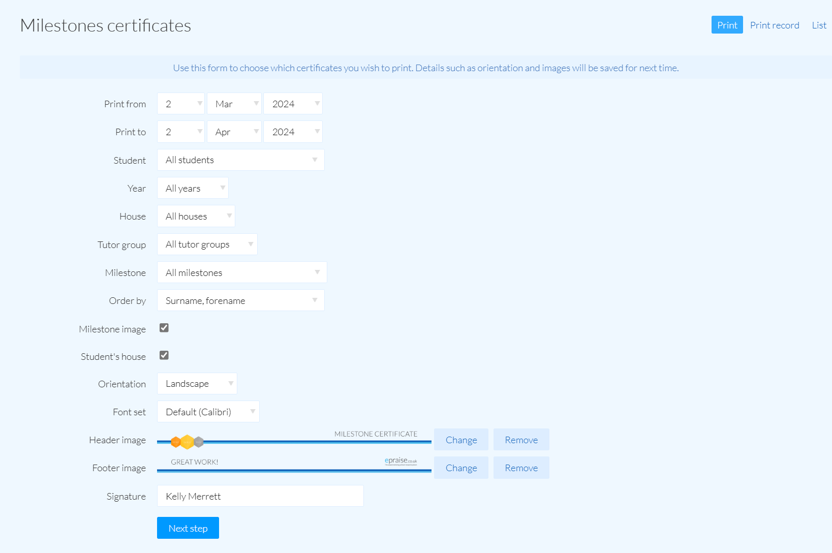 ePraise: Printables