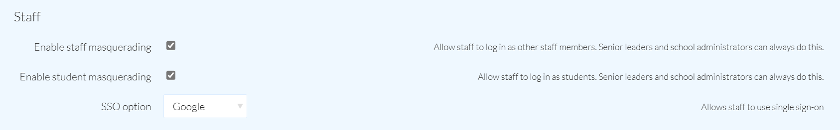 ePraise Site Settings: Login & MIS link