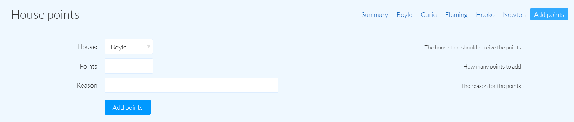 ePraise: House Points