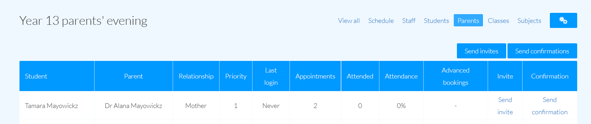ePraise Parents Evening: Adminstrators Guide