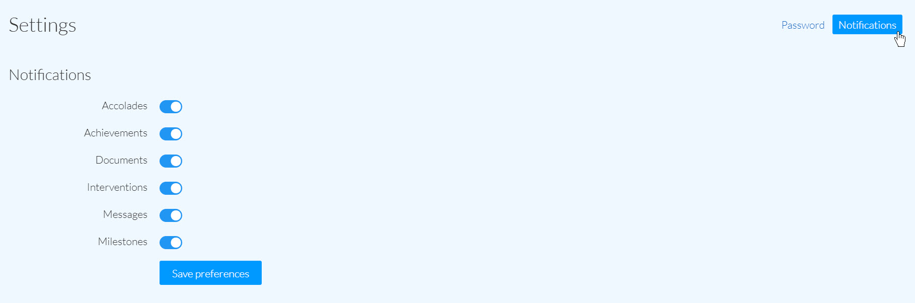 ePraise Site Settings: Notices, Dashboard & Notifications